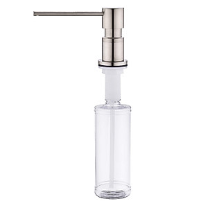 EKRTE Sink Soap Dispensers,Brass Commercial Kitchen Soap Dispenser Liquid Lotion Dish Dispenser Built in Soap Dispenser Brushed Nickel Bathroom Soap Dispensers Pump, Refill from The Top