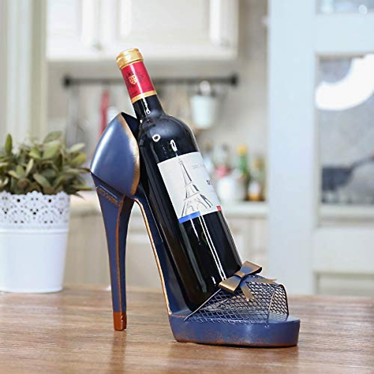 Tooarts Wine Holder High Heel Shoe Shape Bottle Holder Stylish Wine Rack Home Wedding Party Decor Ornament Gift