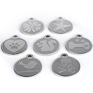 GoTags Playful, Custom Engraved Pet ID Tags, Solid Stainless Steel, Personalized Dog and Cat Pet ID with up to 4 Lines of Text, Cute, Durable and Long-Lasting