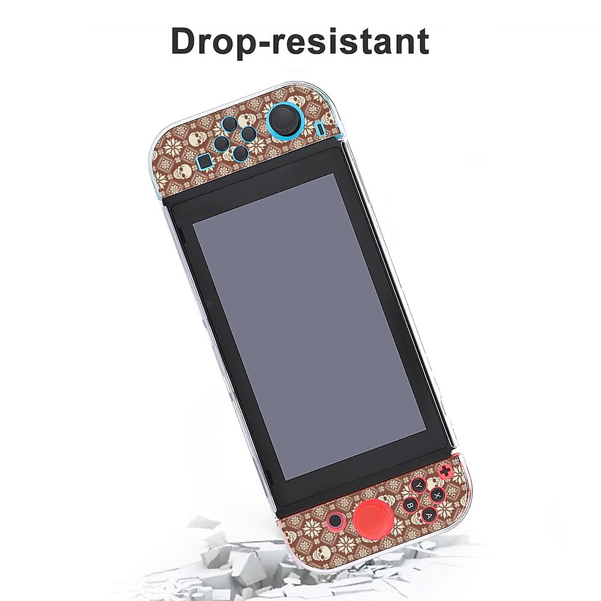 Cross Stitch Skull Pattern Protective Case Cute Design Hard Cases Cover Game Shell for Switch