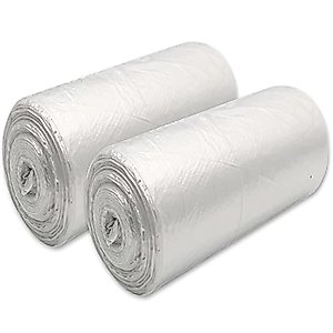 2 Rolls 100 Count Small Trash Bags 4 Gallon Garbage Bags for Kitchen, Bedroom, Bathroom, Office Wastebasket Liners, Clear White