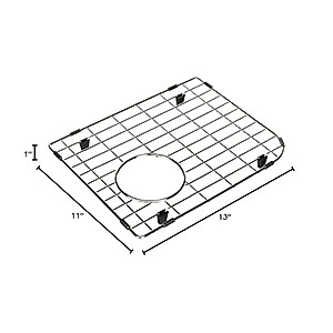 Transolid TSGRDO-R Radius Right Side Bottom Sink Grid, 11" L x 13" W x 1" H, Stainless Steel