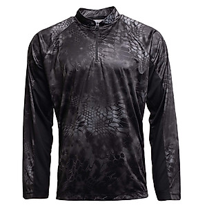 Kryptek Men's Zephyr 1/2 Zip, Neptune/Black, XL