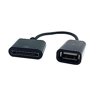 ShineBear Black & White Dock 30pin Female to USB 2.0 Female Data Charge Cable 10cm - (Cable Length: 10cm, Color: Black)