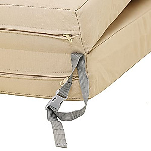 Aoodor Patio High Back Chair Cushion Olefin Fabric Slipcover Sponge Foam 46 x 21 x 4 Inch, Set of 4 (Only Cushions)