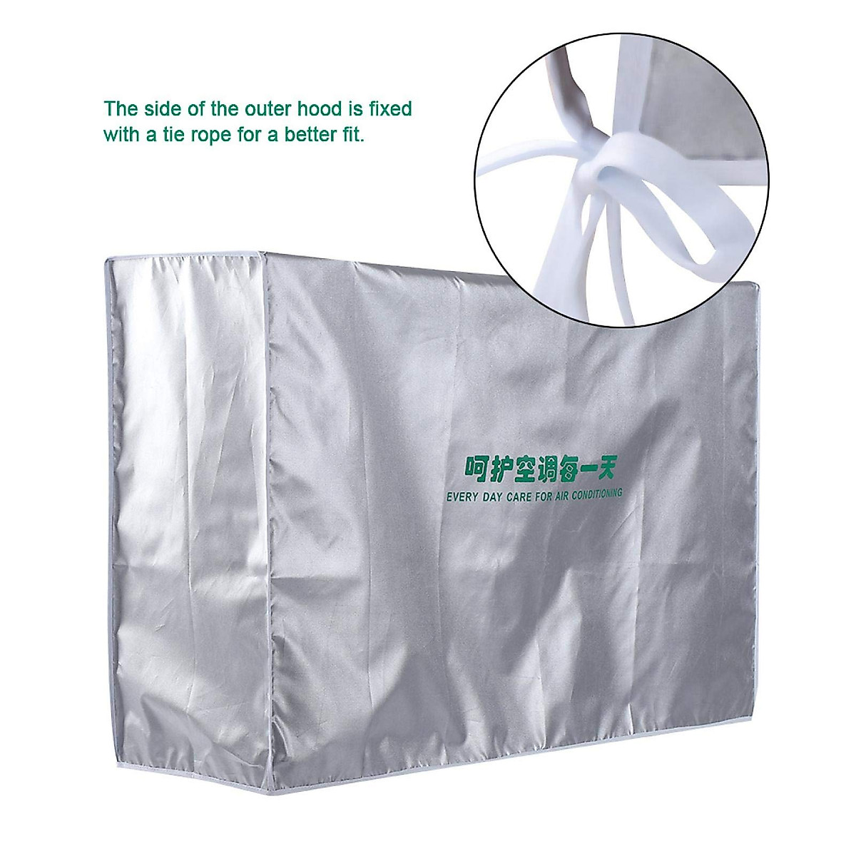 Marvellous Air Conditioner Cover for Outside,Polyester Outdoor Air Conditioner Cover Waterproof Sunproof for Home All Weather Winter Air Conditioner Cover Silver (36.22 x 13.78 x 27.17 inch)