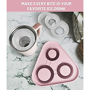 Ice Cube Tray for Stanley 40Oz Tumbler Cup, Silicone Cylinder Ice Cube Shape Mold with Lid and 4 PCS Straw Covers,Fit for Ice Drinks, Tea, Coffee,Whiskey, Cocktails And More (Rose Quartz Pink)