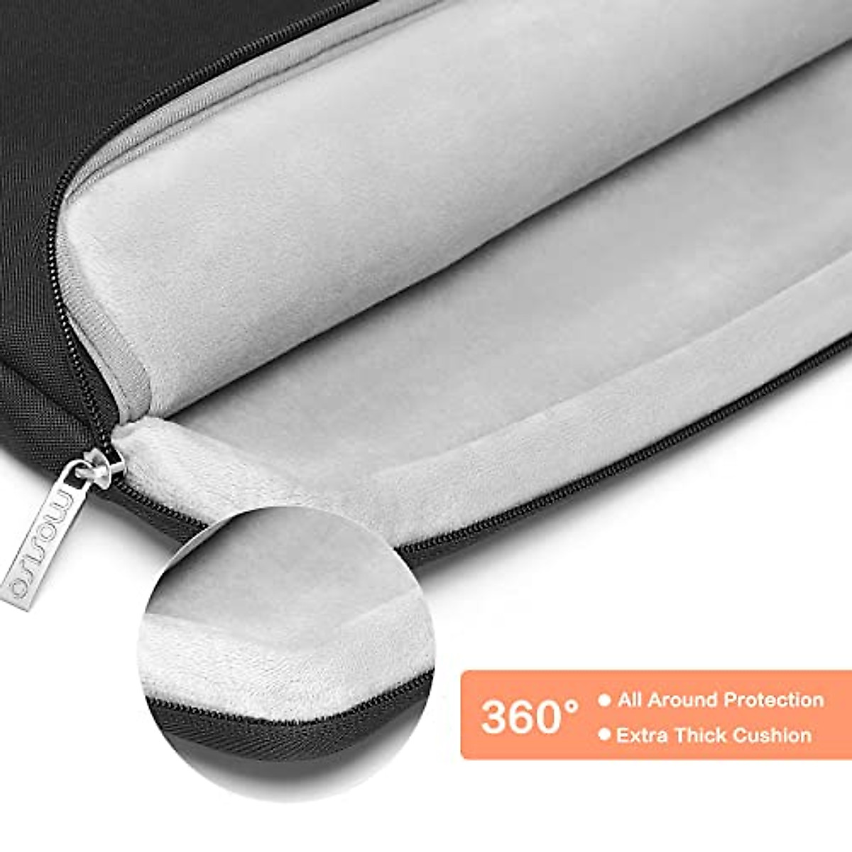 MOSISO 360 Protective Laptop Sleeve Bag Compatible with MacBook Air/Pro, 13-13.3 inch Notebook, Compatible with MacBook Pro 14 inch 2023-2021 A2779 M2 A2442 M1 with 2 Same Front Pockets&Belt, Black