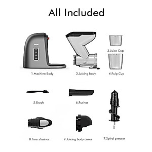 SiFENE Cold Press Juicer Machine, Wide Feed Chute, High Yield, Better Flavor, Easy to Clean Juice Extractor Maker for Whole Fruit & Vegetable, BPA-Free Celery Juicer with Quiet DC Motor