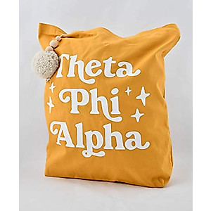 Theta Phi Alpha Retro Pom Pom Tote Bag