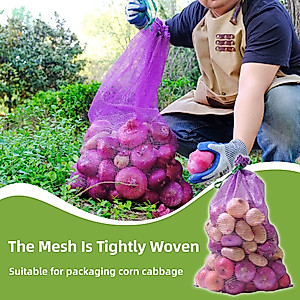 deebree Crawfish Sacks, 21"×35" Extra Large Onion Bags 50lb Capacity Heavy Duty Mesh Bags for Vegetables Seafood, Net Produce Storage Bags for Potato Shellfish Oyster Firewood, Purple 10 Pack