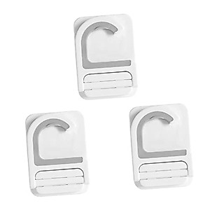 CIYODO 3pcs Bathroom Punch-Free Hanger Clips Mount Storage Shape Broom Racks Traceless Hook Garden Holds Slip Grippers White C- Organizer Anti- Wall Self Multifunctional Drilling