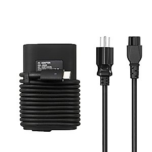 45W Laptop Charger USB-C AC Adapter for Dell Latitude 7390 2-in-1 7370 7310 7300 5310 5300 XPS 13 9380 9370 9365 2-in-1 9360 Chromebook 14 3400 13 3380 Type C Power Cord