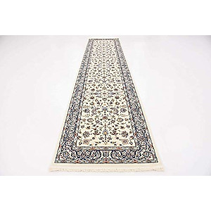 Unique Loom Narenj Collection Area Rug - Leeds (3' x 13' 1" Runner, Ivory/ Blue)