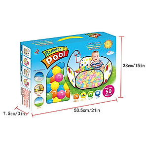 Toxz Playpen Balls Pit Pool Tent for Toddler Baby,with Basketball Hoop Shooting,Gym,Protection,Portable,Early Education,(Ship from US!)