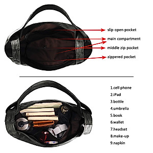 YALUXE Womens Crossbody Bag Genuine Leather Shoulder Bag Stylish Travel Top-Handle