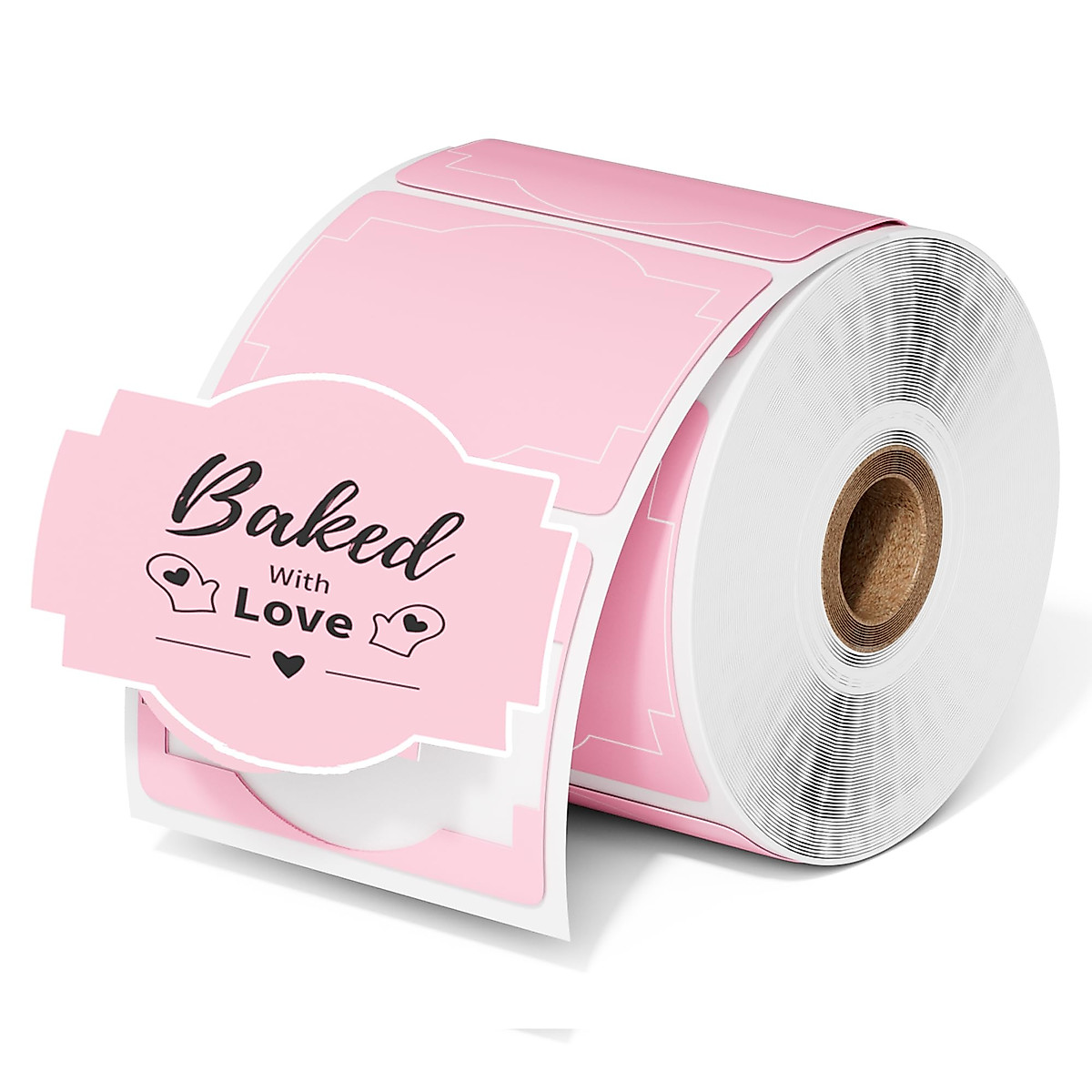 Phomemo Pink Thermal Labels for Shipping Label Printer for Small Business Supplies - 3" x 2" Commercial Grade Round Stickers Roll for Custom Stickers Personalized & Business - 500 Pink Labels/Roll