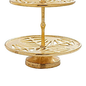 Deco 79 Aluminum 3 Tiered Tiered Server, 13" x 13" x 21", Gold
