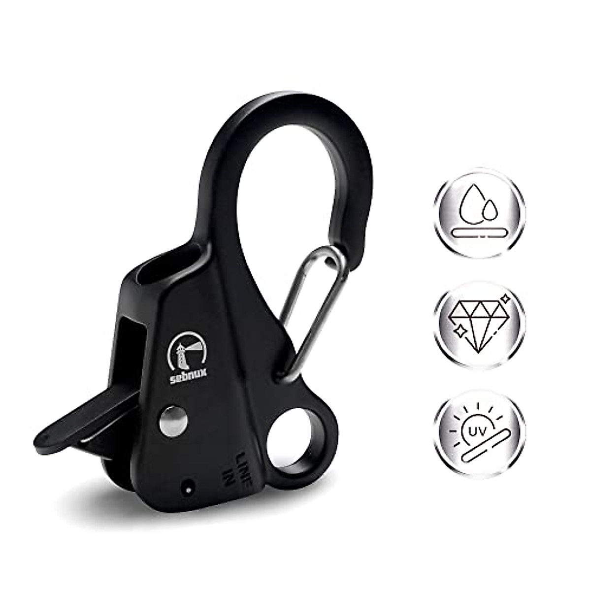 Sebnux Stainless Steel Boat Fender Clip Boat Fender Quick Release Clip Boat Bumper for Docking Ideal for Boat Docking (Black 1 Pack)