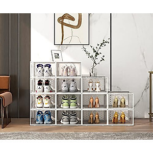 Pinkpum Extra Large Shoe Storage Box Fit for Size 14 12Pack Shoe Storage Boxes Fit for Size 11 12Pack