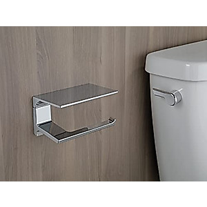 Delta Faucet 79956 Pivotal Wall Mounted Single Post Toilet Paper Holder with Shelf in Polished Chrome, Bath Accessories