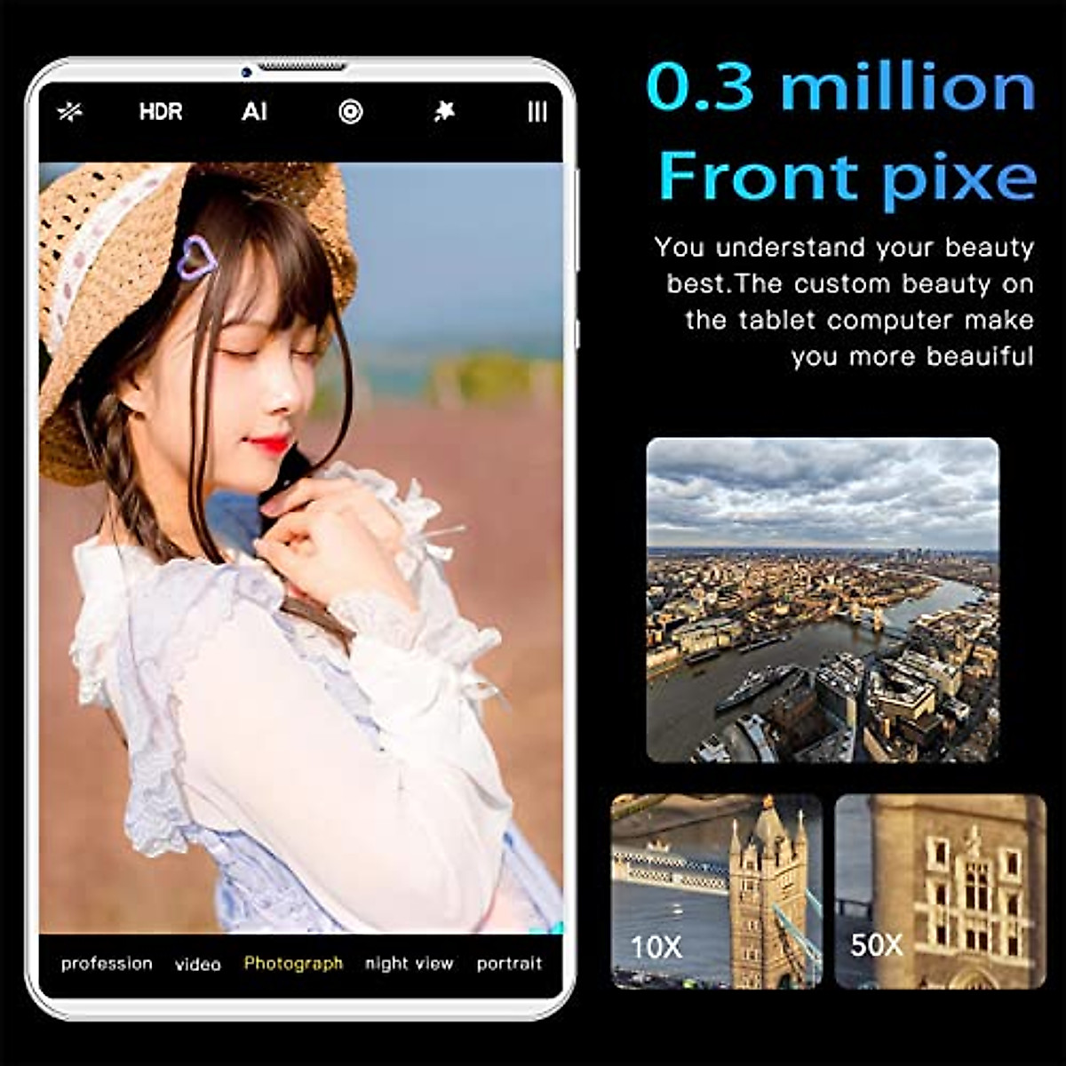 7-Inch IPS Display Screen HD Tablet WiFi Bluetooth Android Voice Call Game Working Tablet,WiFi,2GB RAM+16GB ROM,4000mAh Battery, Android 5.1 System (White)