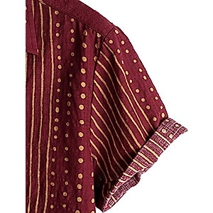 VATPAVE Mens Summer Tropical Shirts Short Sleeve Button Down Aloha Hawaiian Shirts Small WineRed