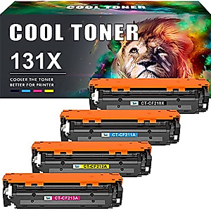 Cool Toner Compatible Toner Cartridge Replacement for HP 131A CF210A 131X CF210X Pro 200 Color MFP M276nw M251nw M251n M276n CF211A CF212A CF213A Printer (Black Cyan Yellow Magenta, 4-Pack)