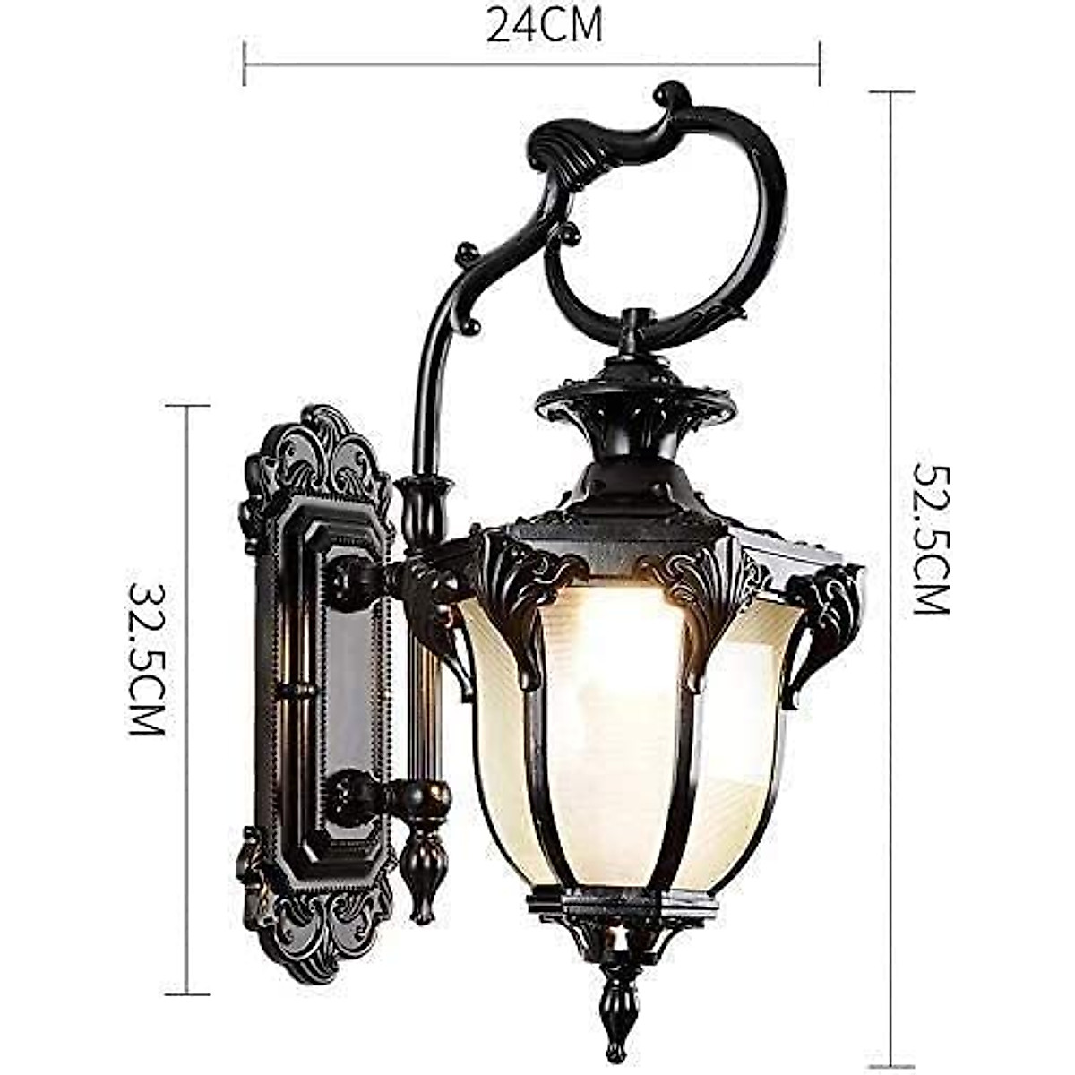 MXJCC Outdoor Wall Light Fixture, Clear Hammered Glass for Exterior House Porch Patio Outside Deck Garage Front Door Garden Home