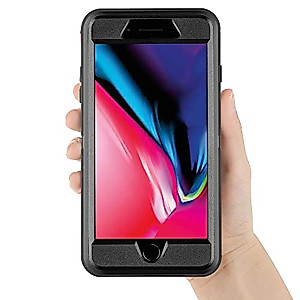 for iPhone 8 Plus Case iPhone 7 Plus Case with Screen Protector [Shockproof] [Dropproof] [Dust-Proof] 3 in 1 Heavy Duty Protection Phone Cover for Apple iPhone 8 Plus & 7 Plus 5.5" Black