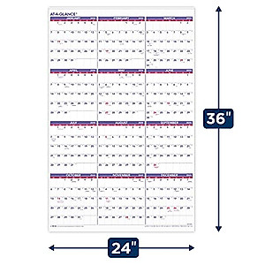 AT-A-GLANCE 2024 Paper Wall Calendar Monthly Planner, 24" x 36", Extra Large (PM122824)