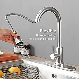 Kitchen-Faucets,Kitchen Faucet with Pull Down Sprayer -Kitchen Sink Faucet -Stainless Steel