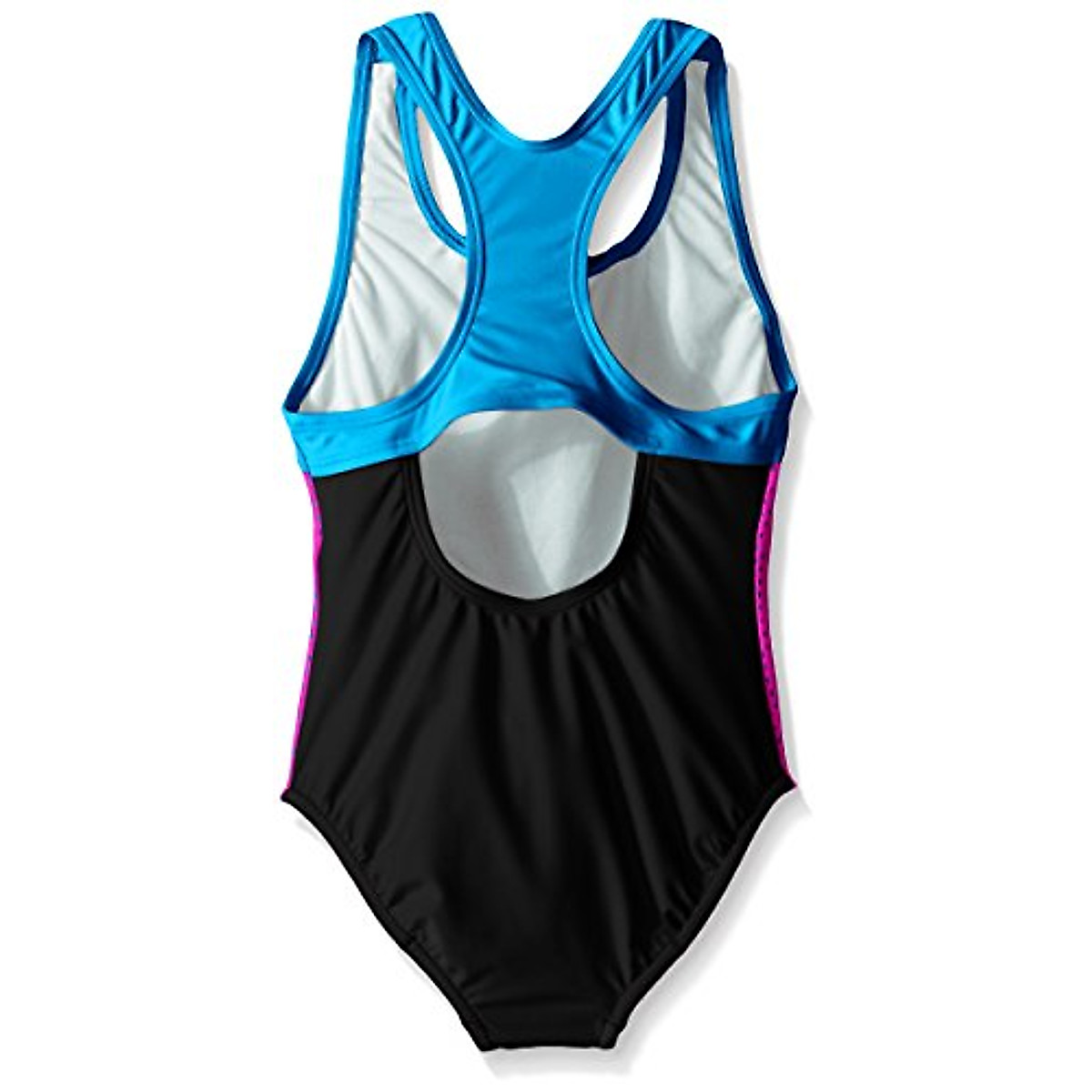 Speedo Girl's Swimsuit One Piece Mesh Splice Thick Strap , Speedo Black , 12
