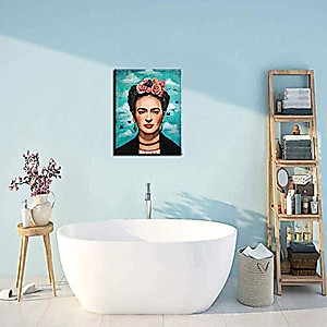 Frida Kahlo Canvas Wall Art-Inner Framed Oil Paintings Printed on Canvas Modern Artwork for Home Decorations and Easy to Hang for Living Room Bedroom-Fridas Front Portrait,Frida Kahlo Wall Art