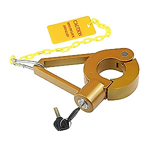 KAYCENTOP Kingpin Lock Fifth Wheel Lock Heavy Duty Alloy 5th Wheel Security Anti Theft King Pin Lock with Caution Tag Great Deterrent for Trailers Tractor RV