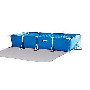 Intex 28279EH 14ft x 33in Puncture Resistant Rectangular Frame Above Ground Backyard Outdoor Swimming Pool with 530 Gallon Filter