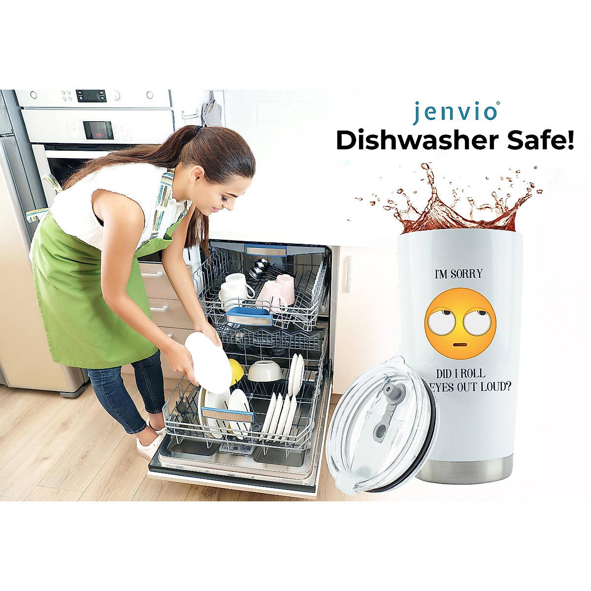 JENVIO Office Gifts for Coworkers | 20 Ounce Stainless Steel Tumbler with 2 Lids | Funny Birthday Gifts for Her | Boss Friends Anniversary Mom Valentine's Day Gift