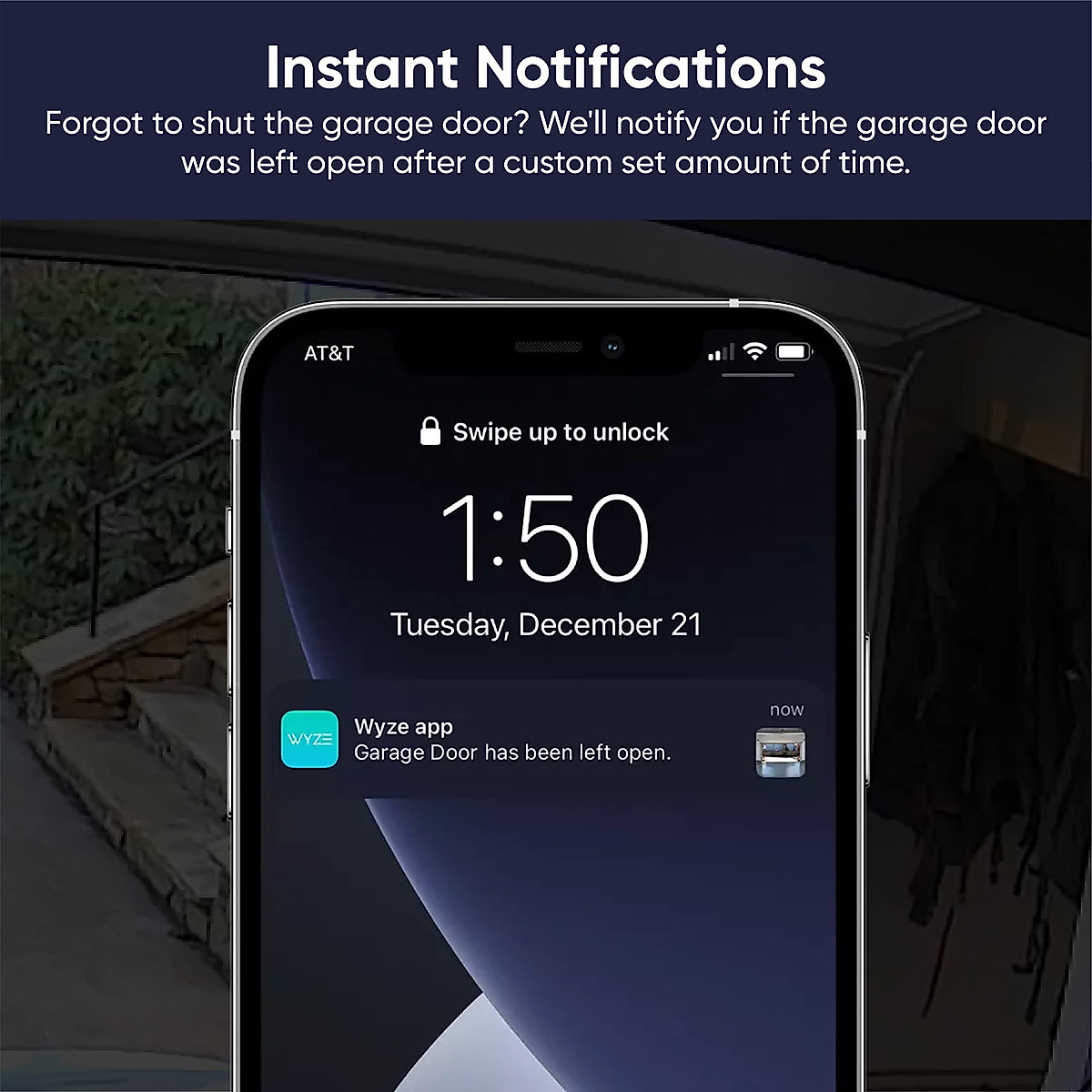 Wyze Smart Garage Door Opener w/built-in HD Video, Remotely Control Garage Door, 1080p HD Video w/Color Night Vision, Two-Way Audio