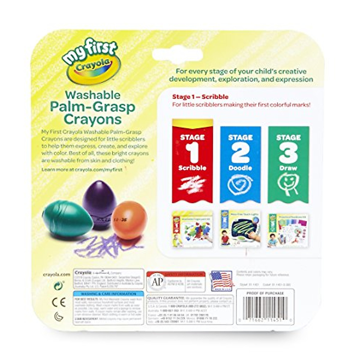 Crayola; My First Crayola; Palm-Grip Crayons; Art Tools; 6 Count; Designed for Toddlers
