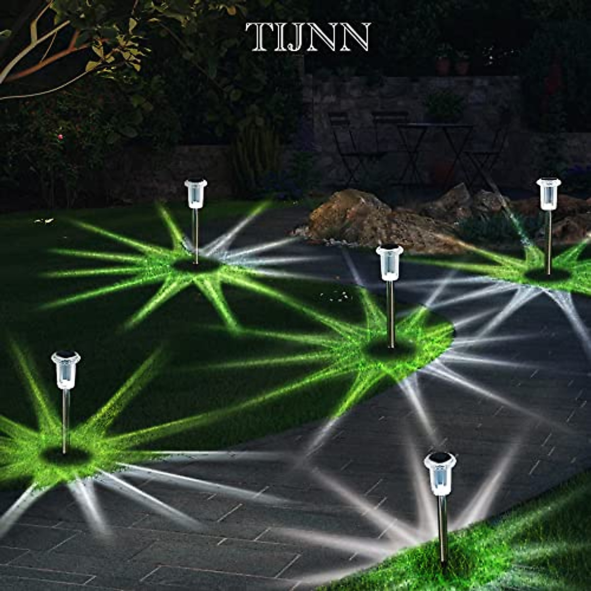 TIJNN Garden lights-12packs, Solar Outdoor Lighting Waterproof Lights for Garden, Patio, Lawn, Path.