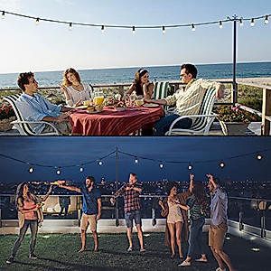 Levligle 9 Feet String Light Poles, 2 Packs Poles for Outside String Lights, Outdoor Light Poles with Fence Brackets for Hanging String Lights, Garden Pole for Deck, Backyard, Partio, Wedding, Bistro