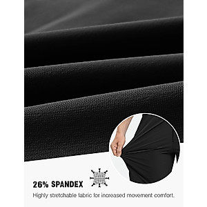 Rdruko Men's Golf Shorts Stretch Quick Dry 9" Work Casual Shorts with 5 Pockets(Black, US 42)