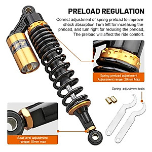 GZYF Pair 400mm Motorcycle ATV Shock Absorbers Universal Fits for Honda, for Yamaha, for Suzuki, for Kawasaki ATV Go Kart Quad Dirt Sport Bikes