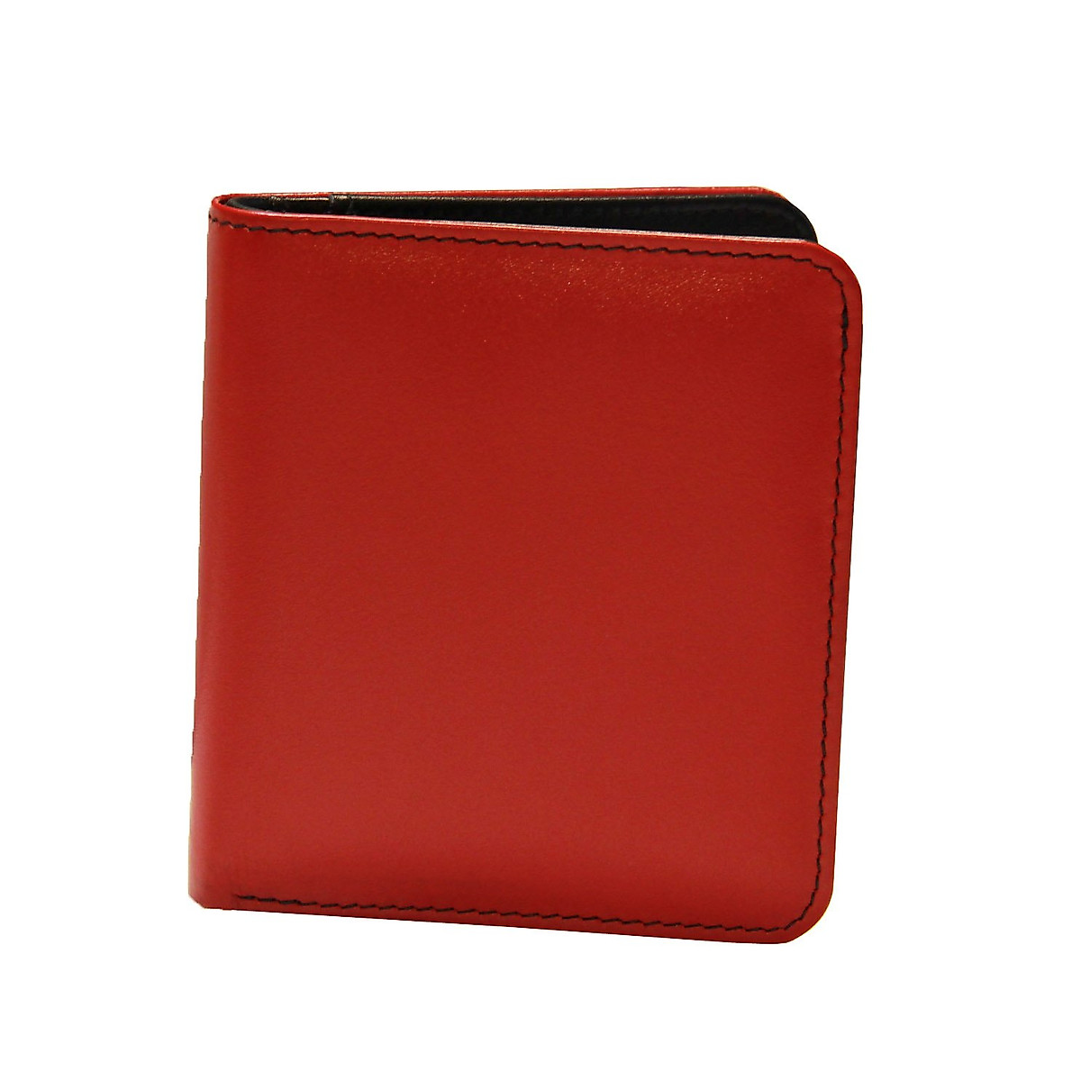 ili New York 7831 Two Tone Leather Wallet with RFID Blocking Lining (Red/Black)