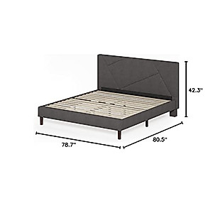 ZINUS Judy Upholstered Platform Bed Frame / Mattress Foundation / Wood Slat Support / No Box Spring Needed / Easy Assembly, King