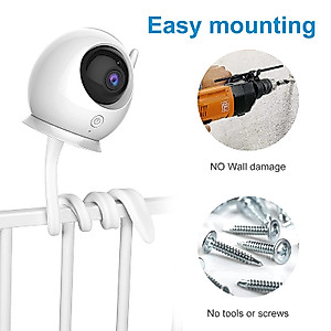 Universal Baby Monitor Mount Shelf Flexible Camera Stand No Drilling for Nursery Baby Monitor Crib Holder Compatible with Baby Monitor Camera with 1/4 Threaded Hole