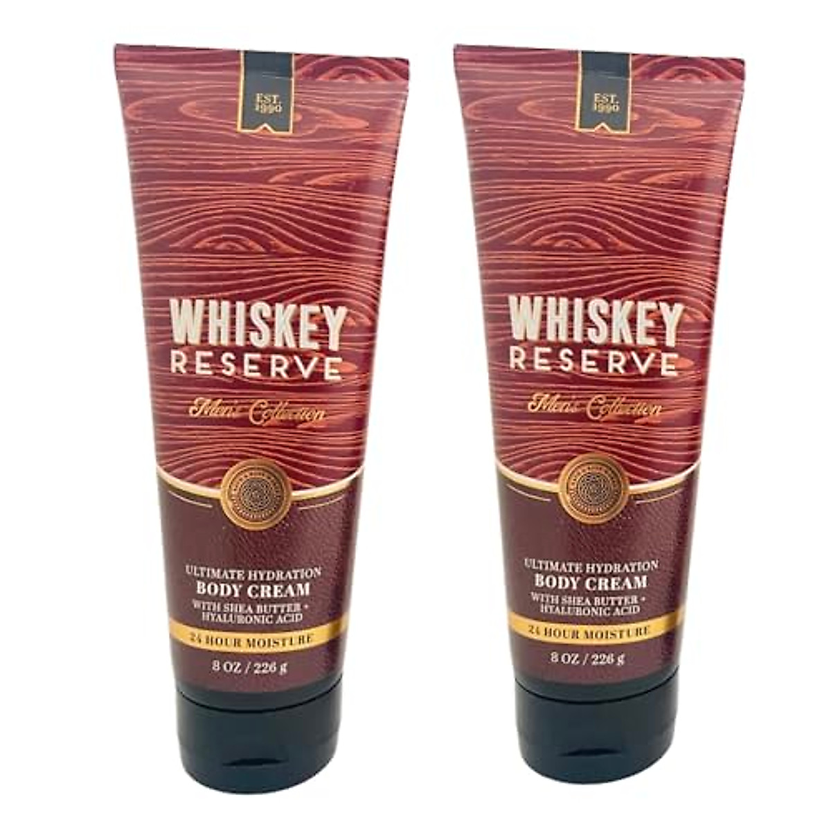 Bath & Body Works Men's Whiskey Reserve Ultra Shea Cream 8 Oz 2 Pack - Ultimate Hydration, 16 Ounce
