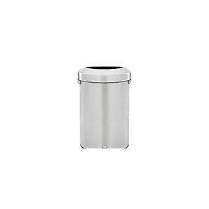 Rubbermaid Commercial Products Refine Decorative Container, 21 Gallon, Half Round Stainless Steel Trash Can, Indoor for Hotel Lobbies/Conference Rooms/Airports