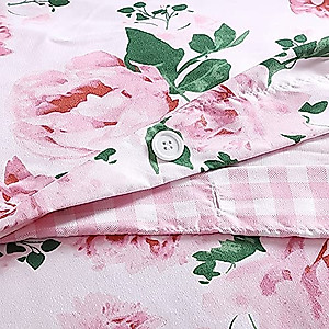 Betsey Johnson - Queen Duvet Cover Set, Reversible Bedding with Matching Shams, All Season Home Decor (Blooming Roses Pink, Queen)