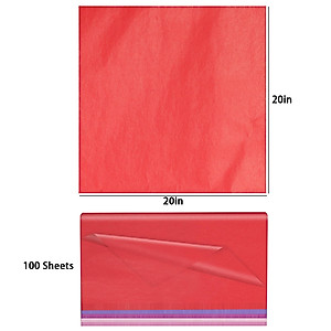 100 Sheets 20" x20" Tissue Paper for Wedding Gift Wrapping - Birthday Graduation Party Holiday Decoration, Retail Grocery Packaging, DIY Crafts, Baby Shower